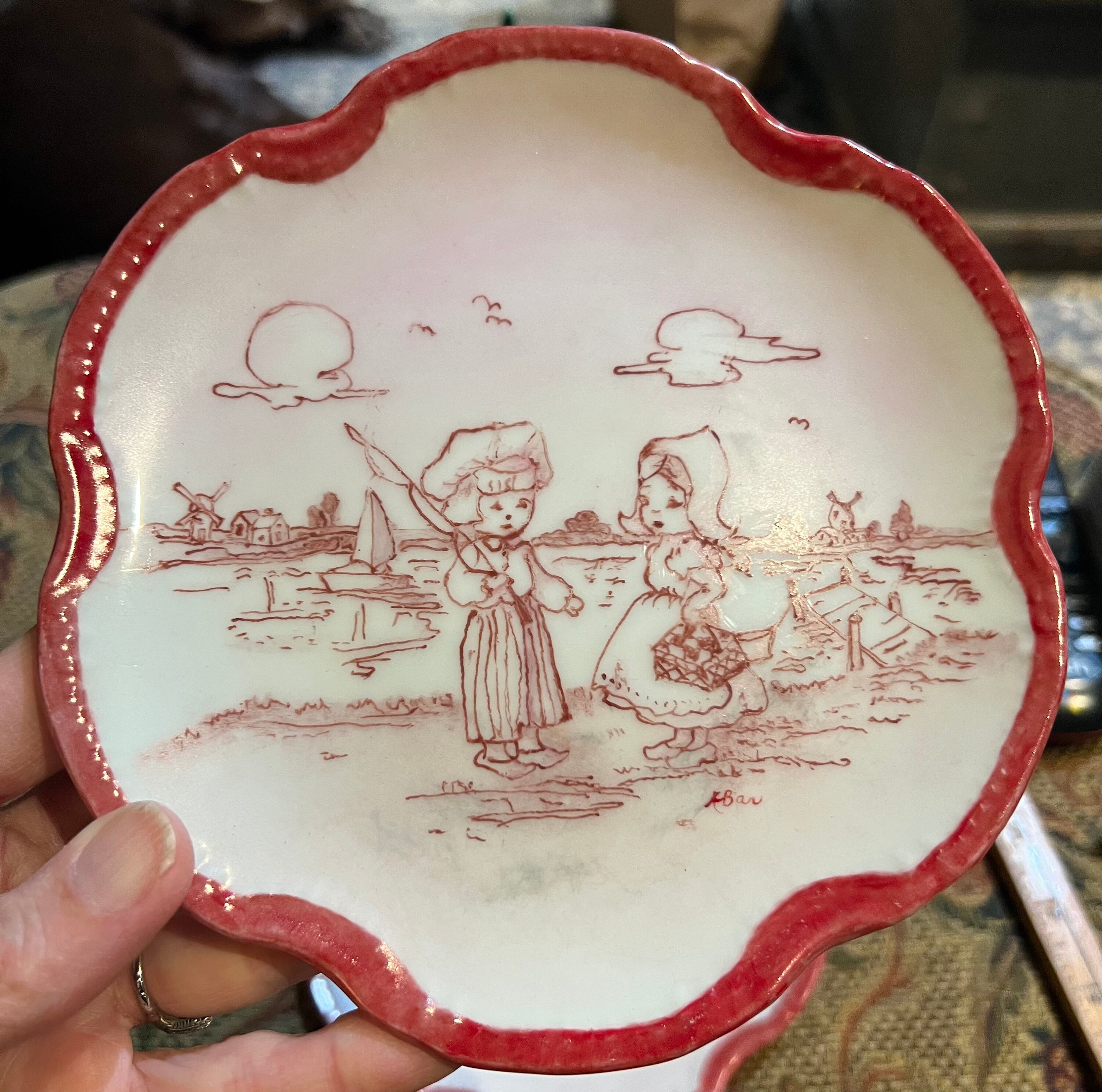 Sweet Antique Scalloped Handpainted Pair of 2 Dutch Plates - Etsy