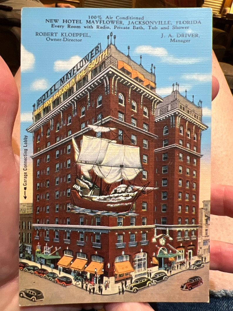 Beautiful Antique Linen Postcard of the Hotel Mayflower in Jacksonville ...