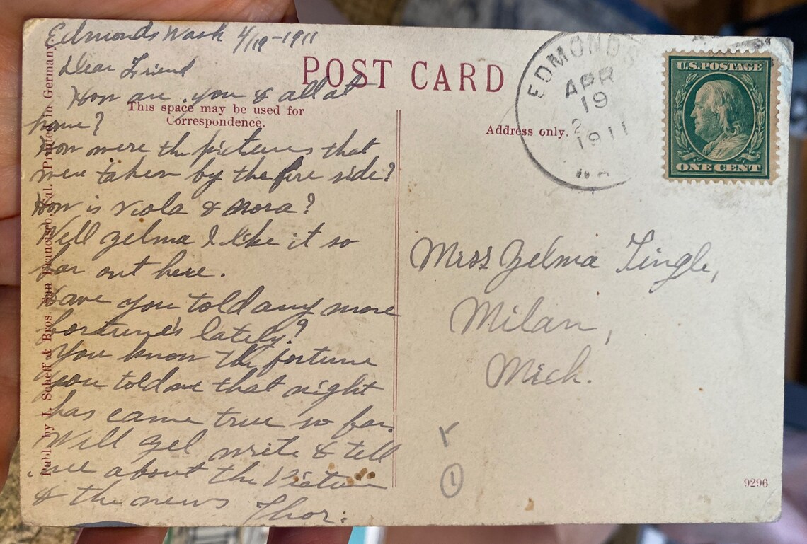 Beautiful Antique Colorized RPPC Real Photo Postcard of Everett ...