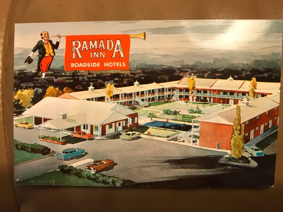 Postcard Color Litho Drawing 1960s Ramada Inn Springfield | Etsy