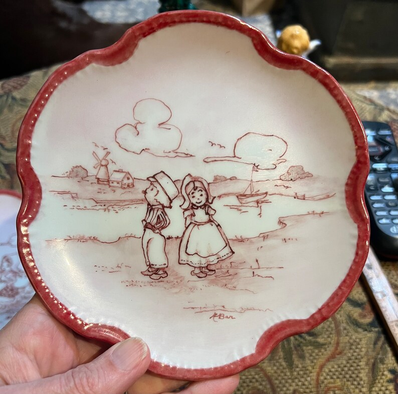 Sweet Antique Scalloped Handpainted Pair of 2 Dutch Plates - Etsy
