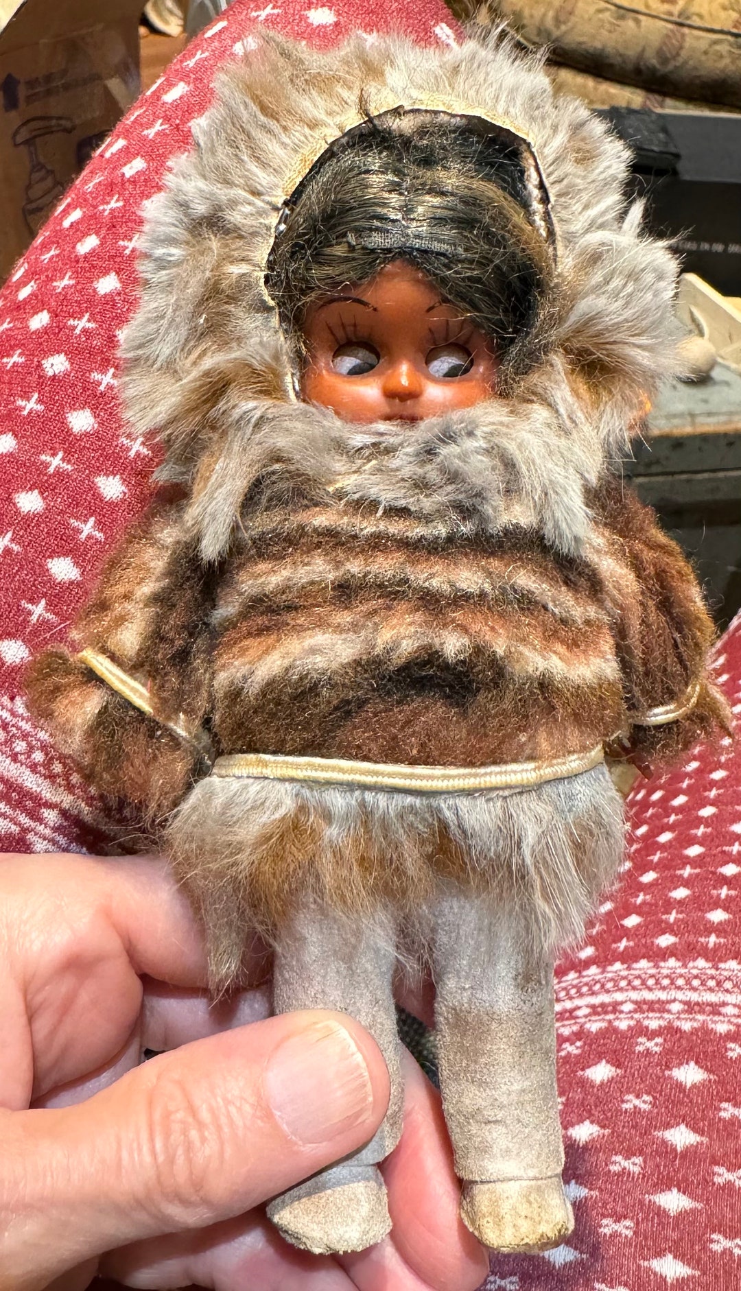 Darling Vintage Hooded Alaskan Inuit Eskimo Fur Plastic Doll in a ...