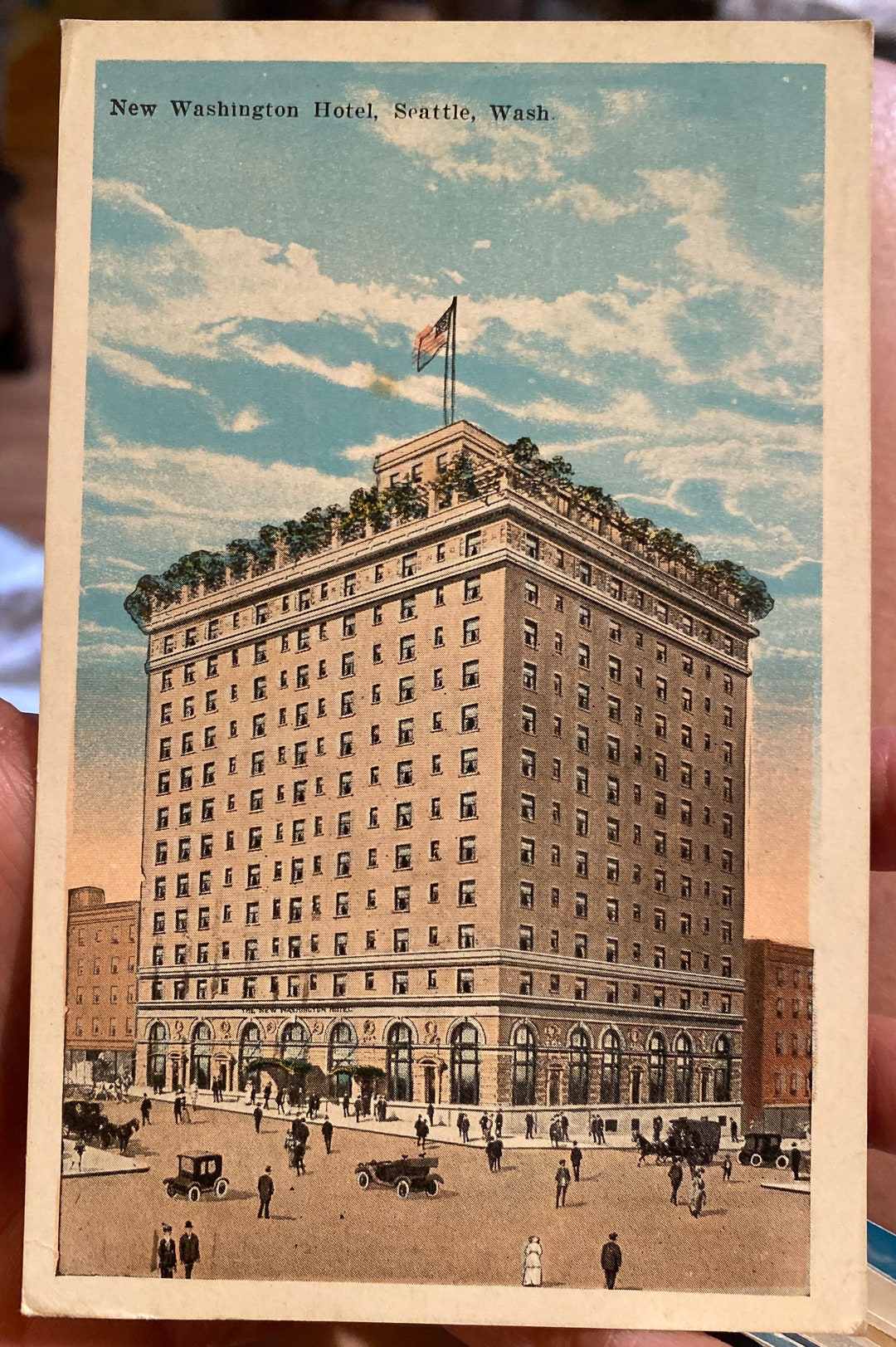 Beautiful Antique Colorized Postcard of the New Washington Hotel in ...