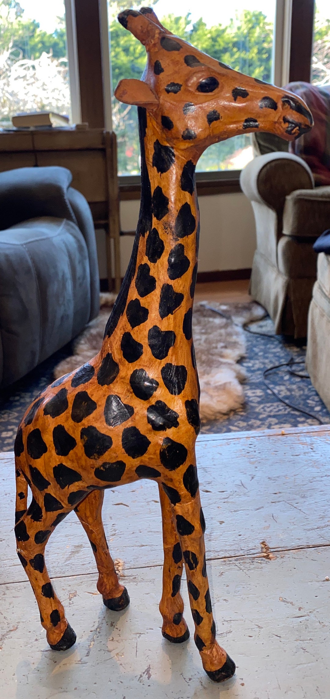 Beautiful Antique Vintage Leather Covered Giraffe - Etsy