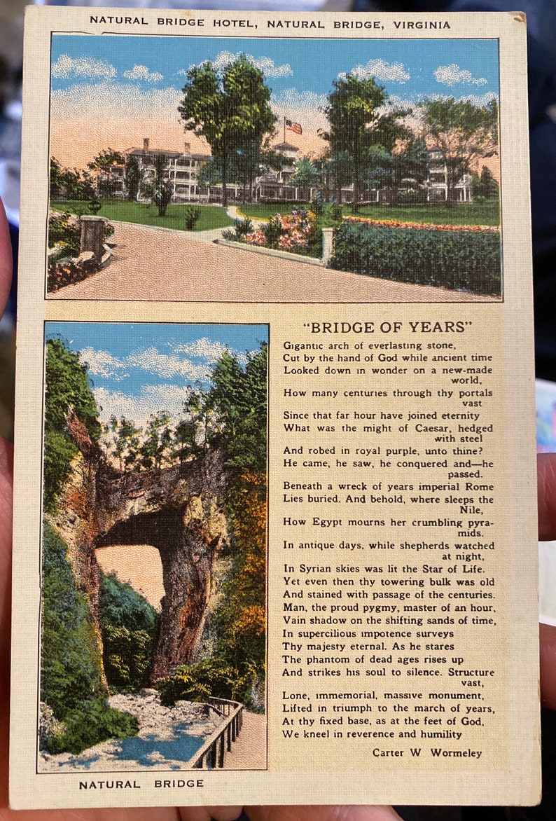 Lovely Vintage Linen Postcard of Natural Bridge Hotel at | Etsy