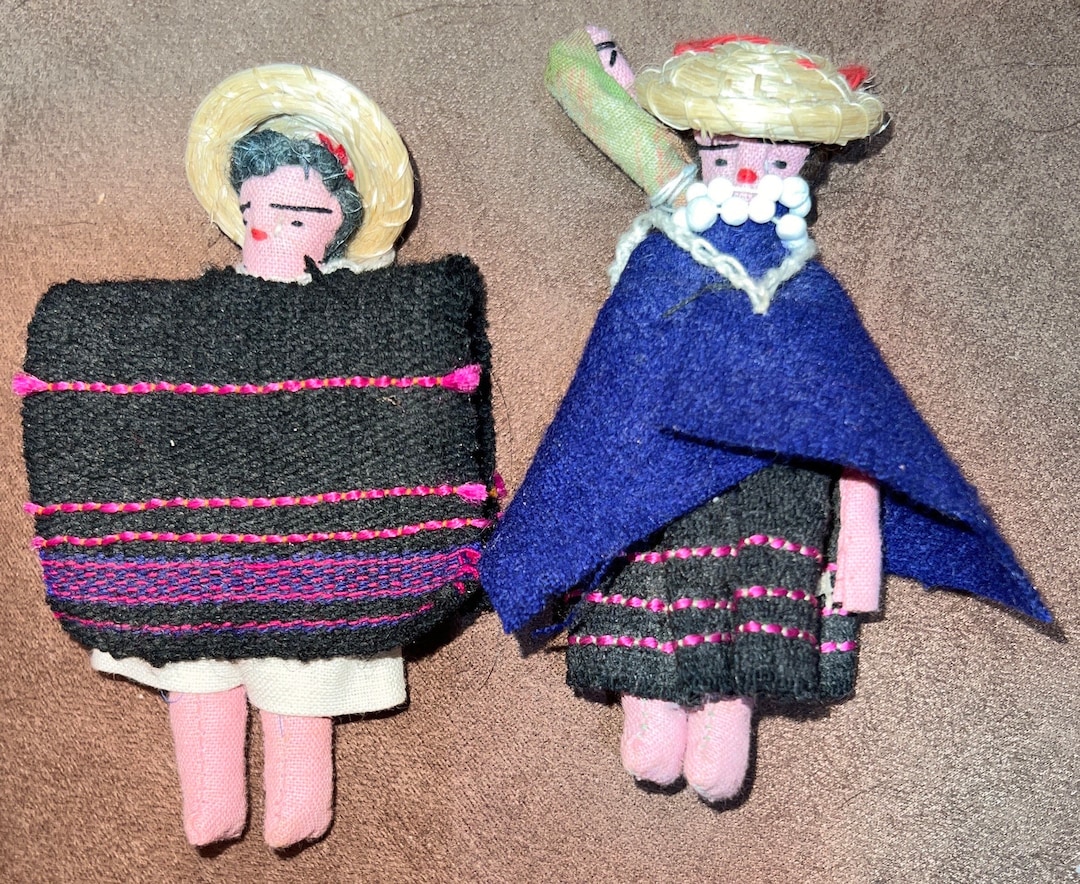 Pair of 2 Antique 4” Dolls From Peru - Etsy