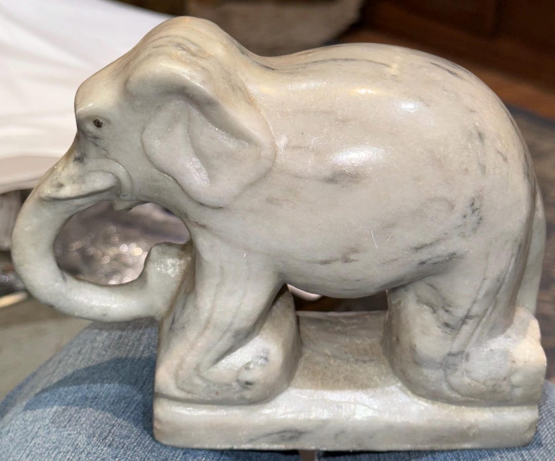 Cool Heavy Vintage Handcarved Soapstone Kneeling Elephant - Etsy