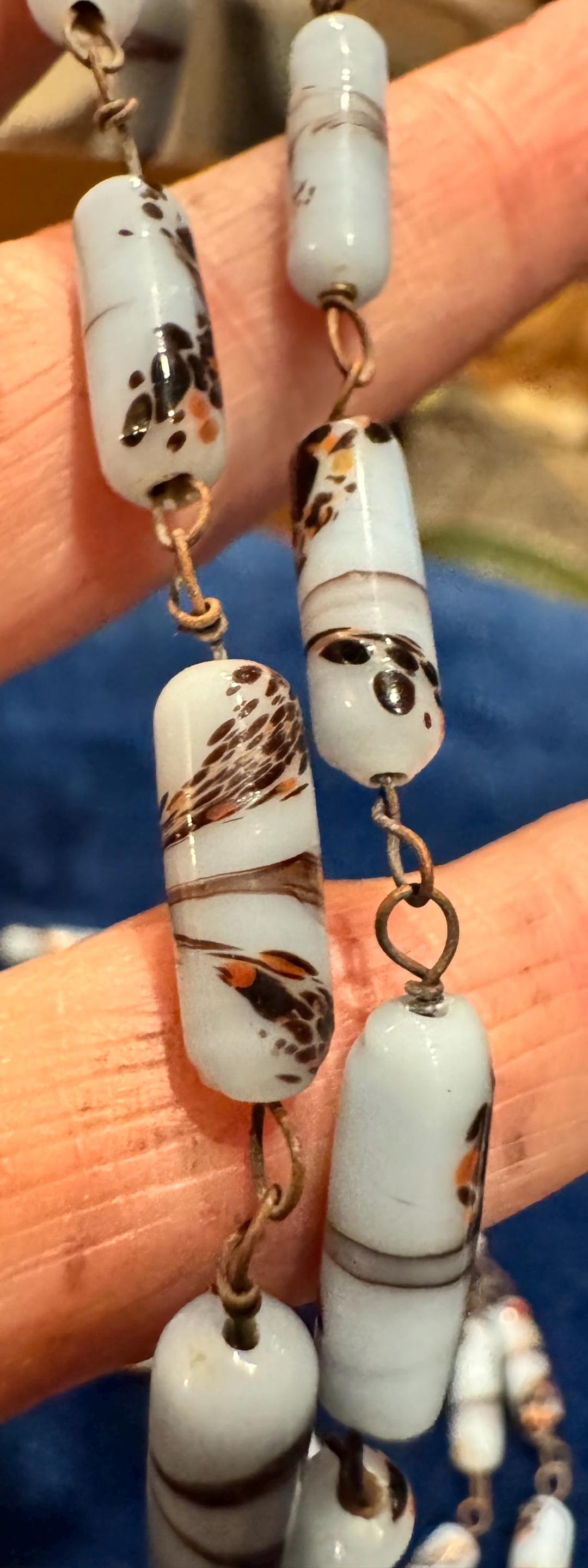 Beautiful 1920s Antique Glass Murano Glass Flapper Beads 52” Handwired ...