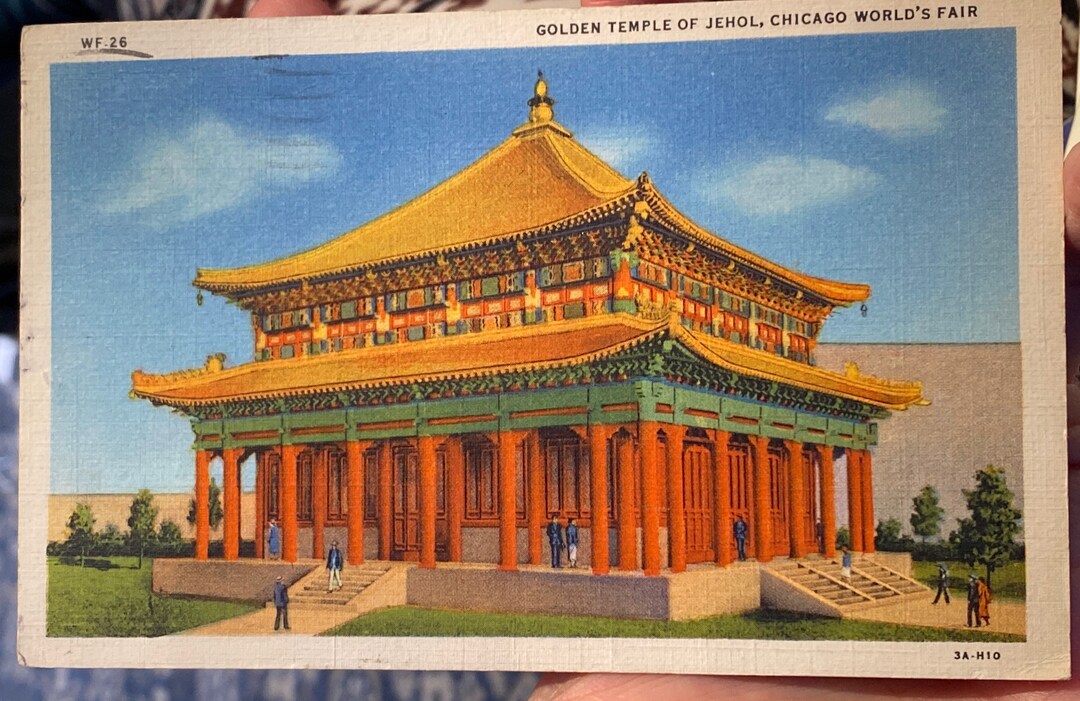 Beautiful Antique Linen Postcard of Golden Temple of Jehol at the ...