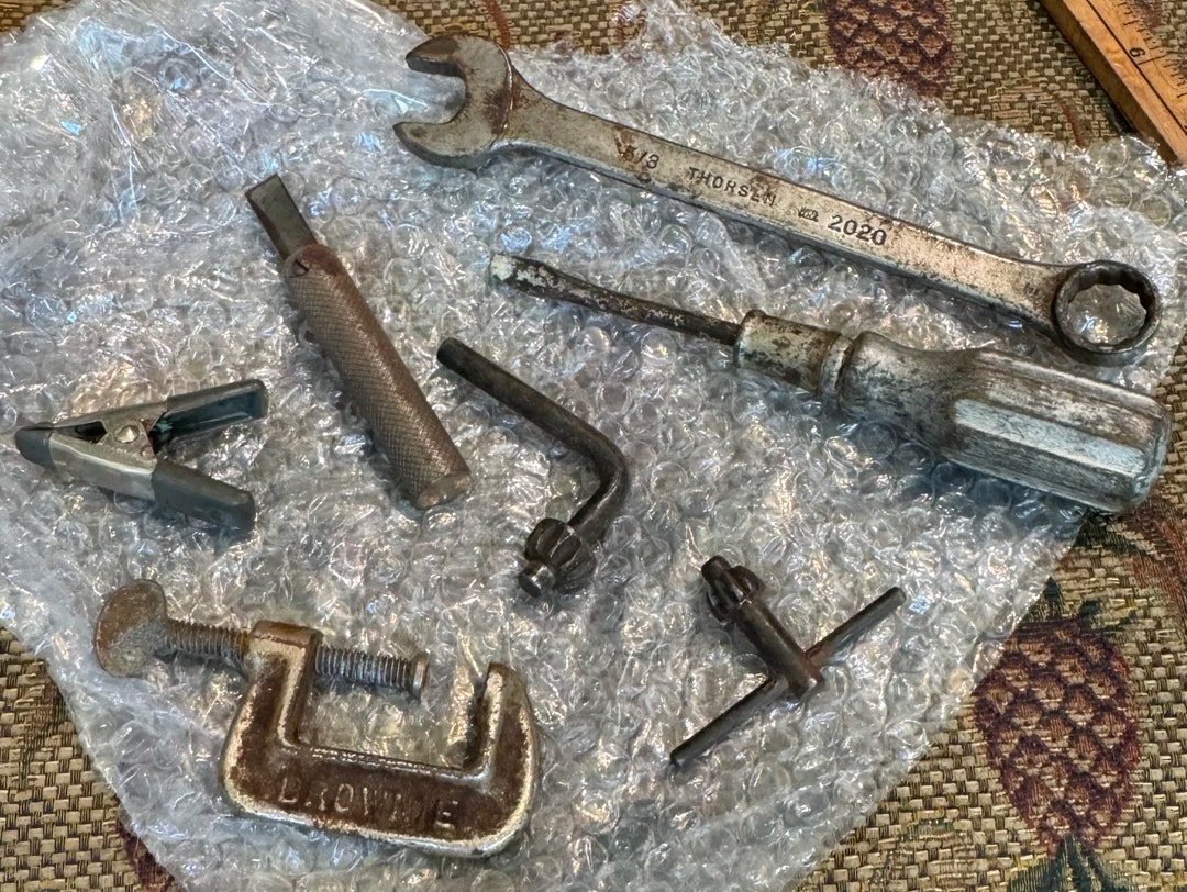 Lot of 7 Vintage Tools Thorsen Brownie Clamps Drill Chuck Screwdriver ...