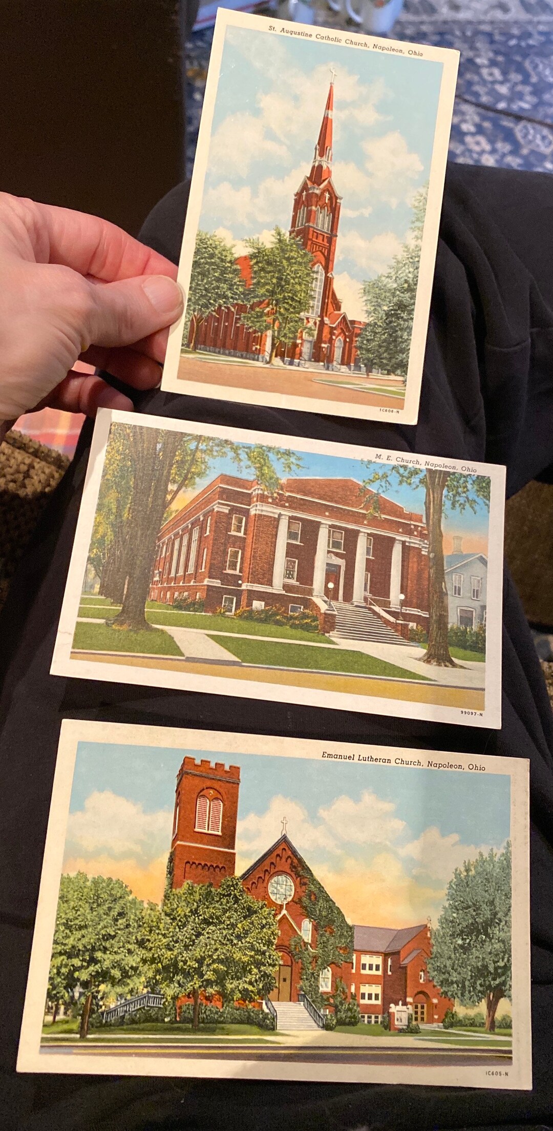 Lovely Collection of 3 Antique Linen 1930s Church Postcards From ...