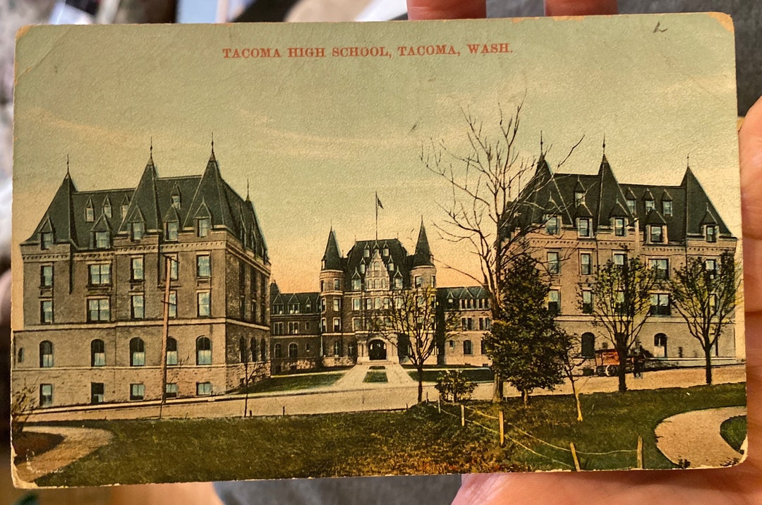 Antique Postcard of Tacoma High School stadium High School in Tacoma ...