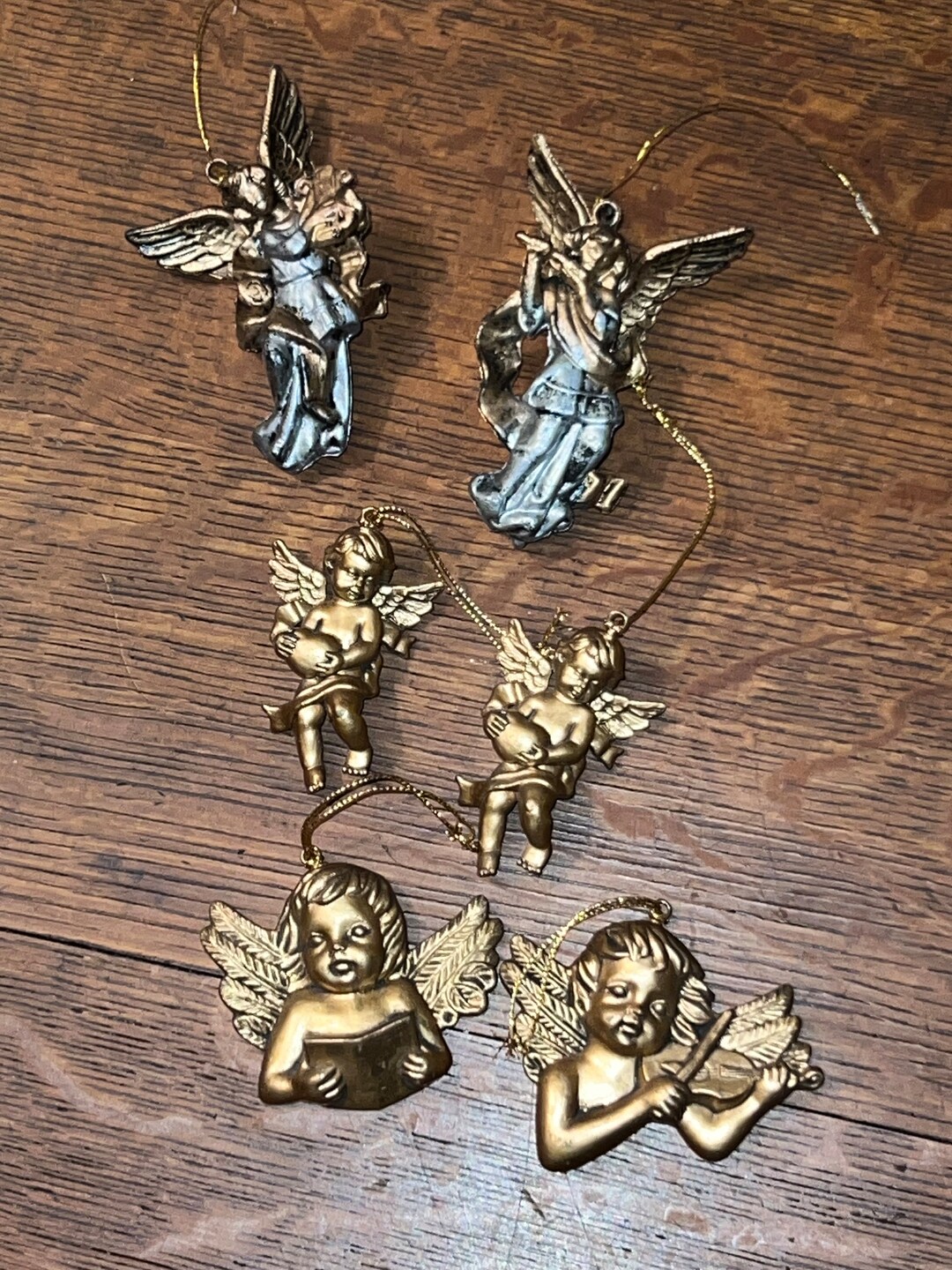 Cute Collection of 6 Vintage Plastic Resin Angels & Cherubs Christmas ...