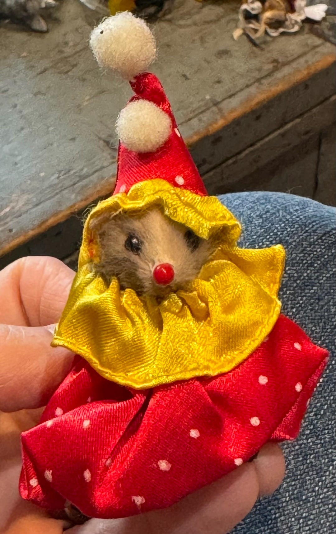 Vintage Fur Toy Mouse Clown USA Made by Russ - Etsy