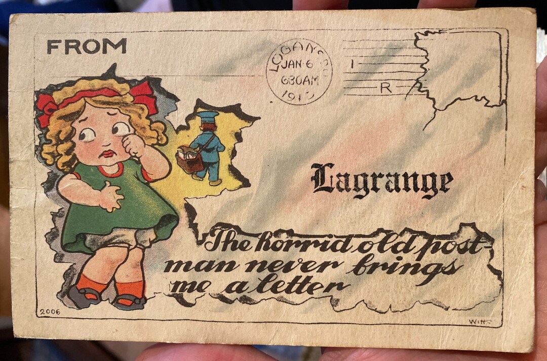 Lovely Antique Linen Postcard of a Darling Sad Little Girl “the Horrid ...