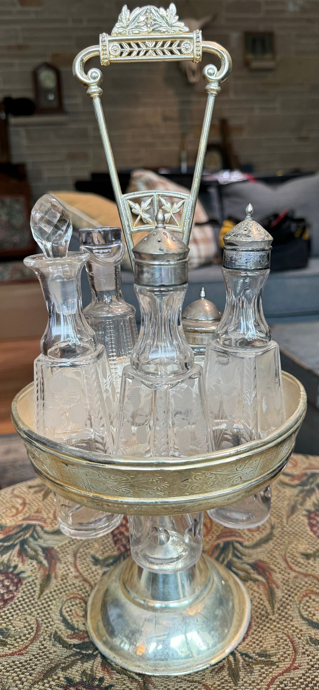 Vintage Antique Victorian Meriden Britannia Cruet Set 19th Century Cut ...