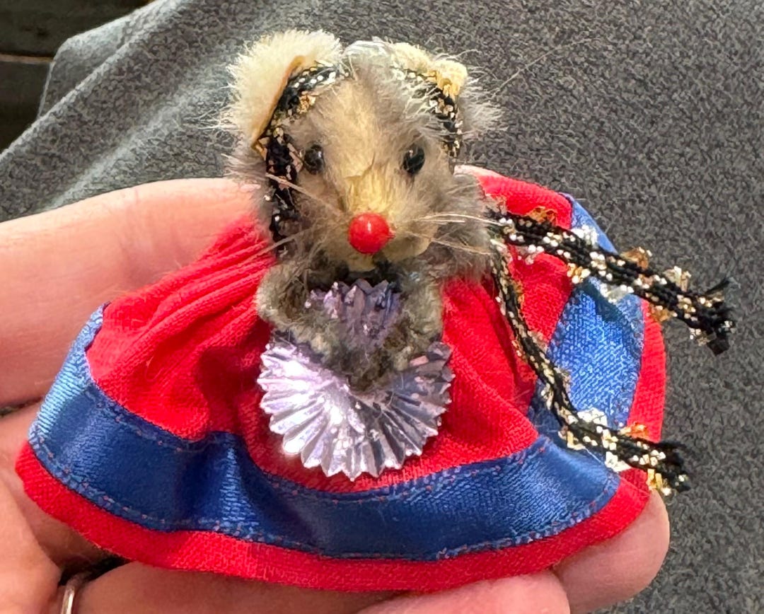 Vintage Original Fur Toy Mouse Darling Gypsy Dancer Girl Mouse Made in ...