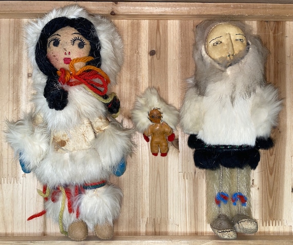 Darling Antique Alaskan Inuit Eskimo Seal Pelt Doll Family - Etsy