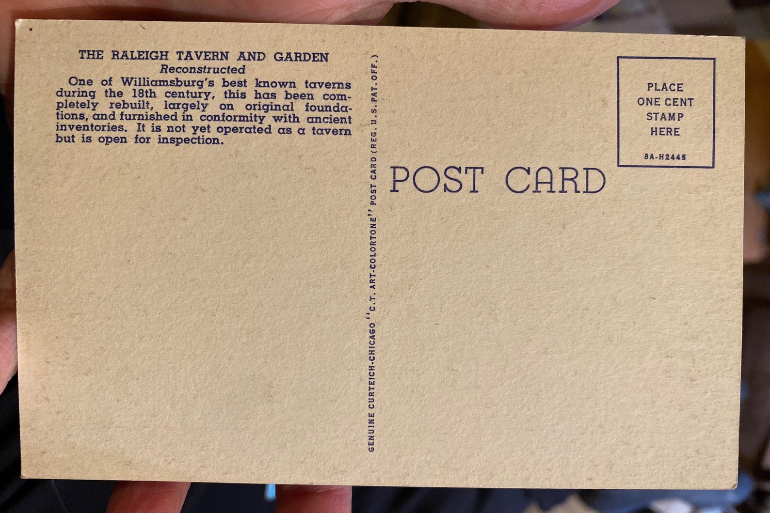 Lovely Antique Linen Postcard of Raleigh Tavern and Colonial | Etsy