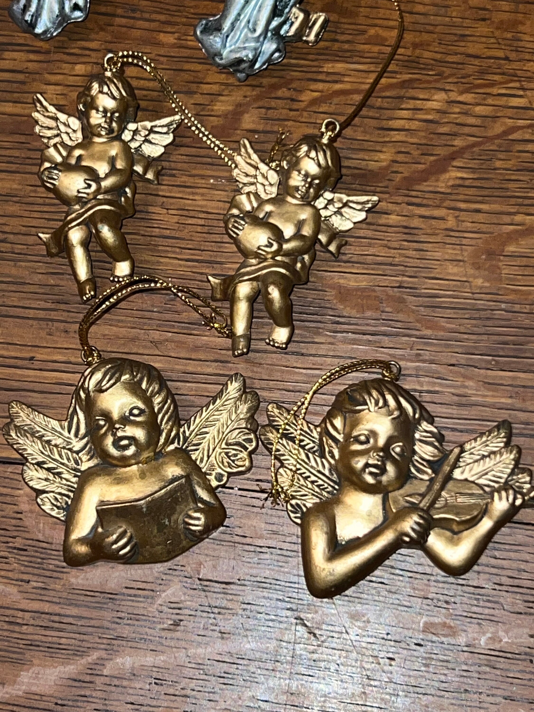 Cute Collection of 6 Vintage Plastic Resin Angels & Cherubs Christmas ...