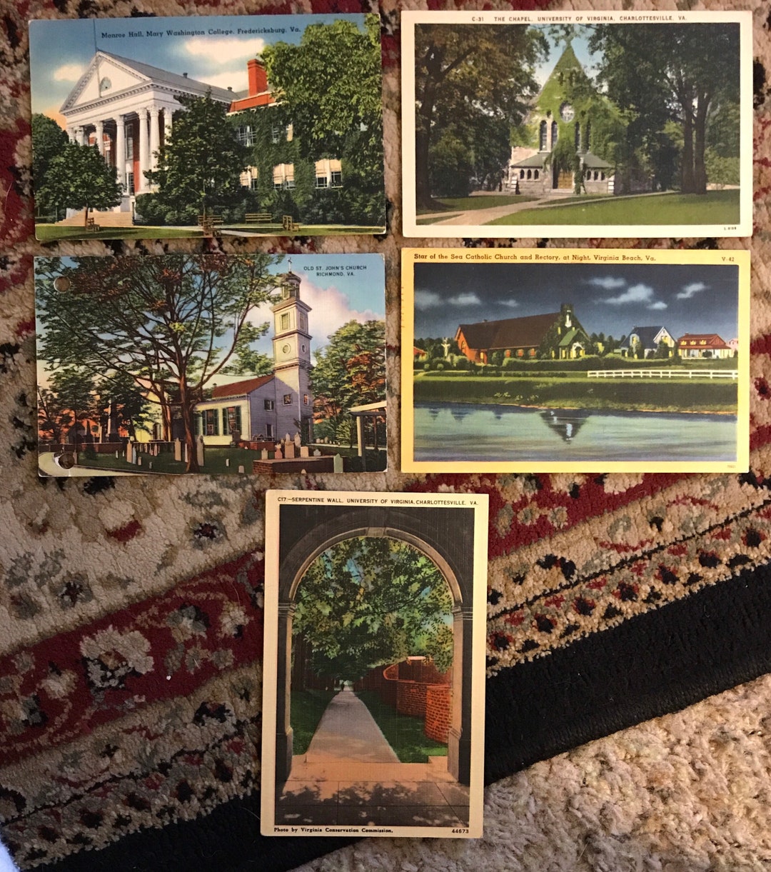 5 Lovely Antique Linen Postcards From Virginia: Richmond, Virginia ...