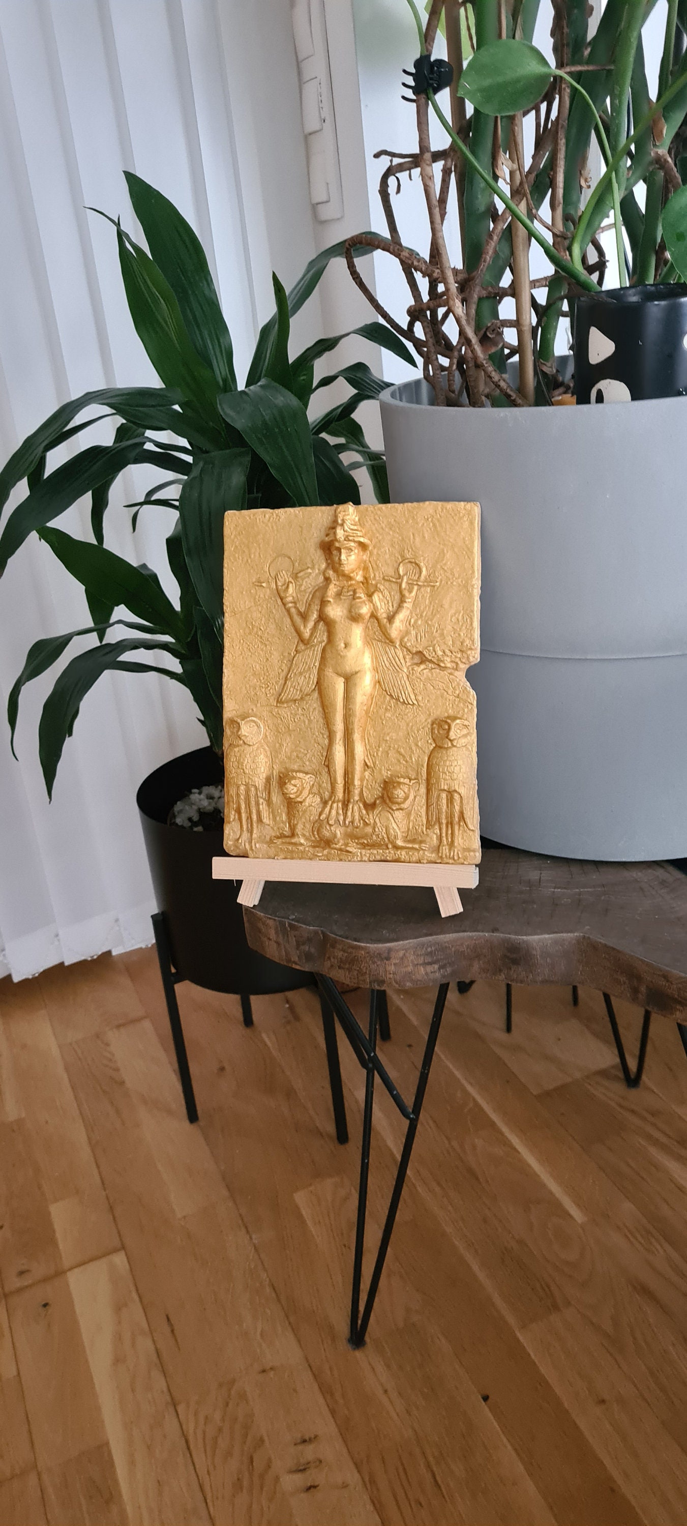 Handmade Burney Relief, Ishtar Goddess With Gold Iridium - Etsy
