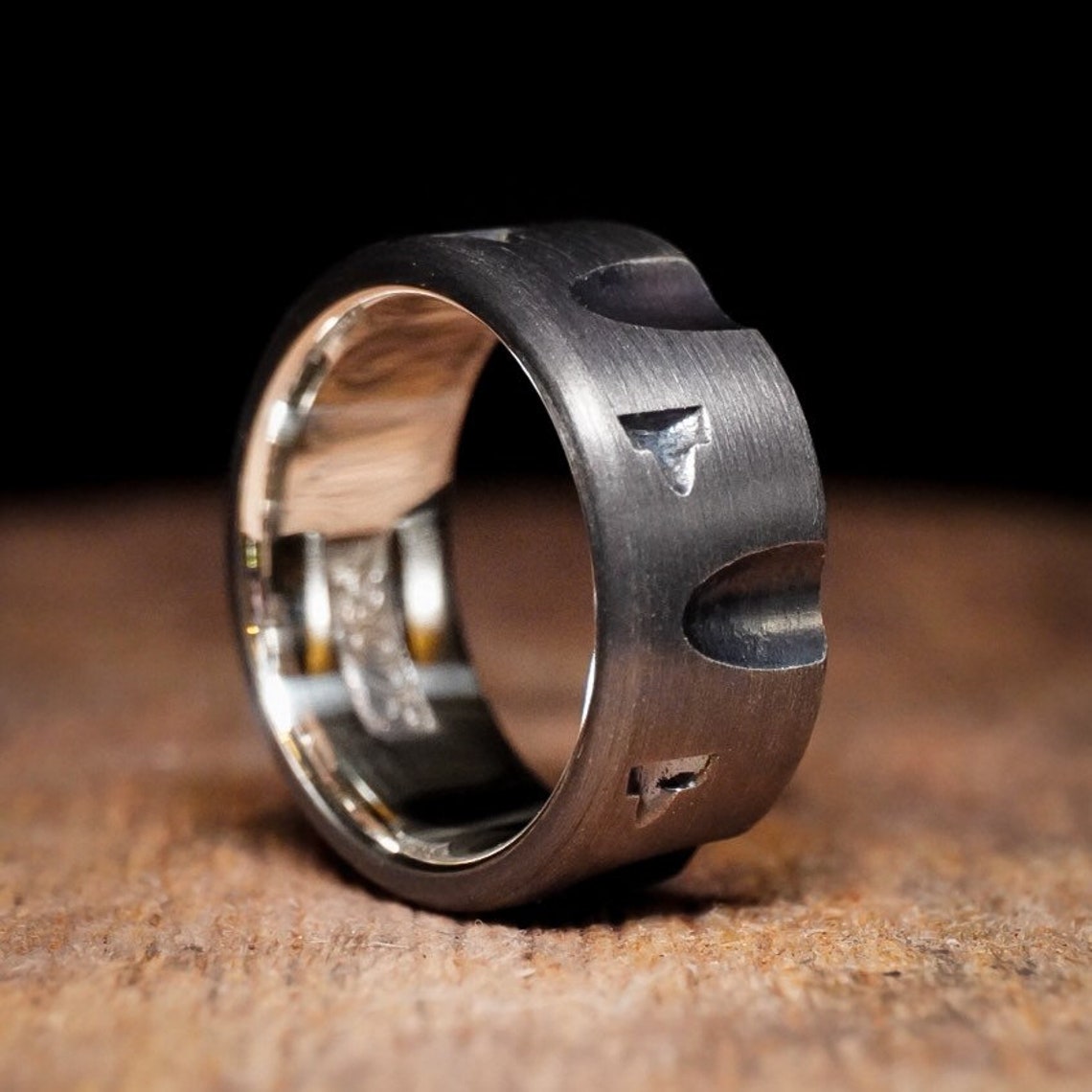 Outlaw Oxidized Sterling Silver Revolver Ring - Etsy