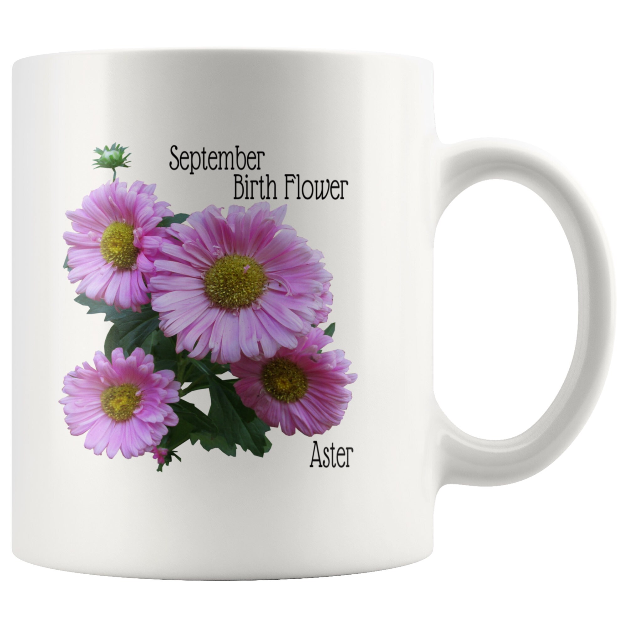 September Birth Flower Mug Aster Friend Mothers Customized Him - Etsy