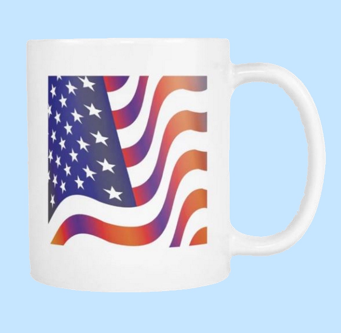 American Flag Mug Coffee Mug Patriotic Us Flag T For Etsy