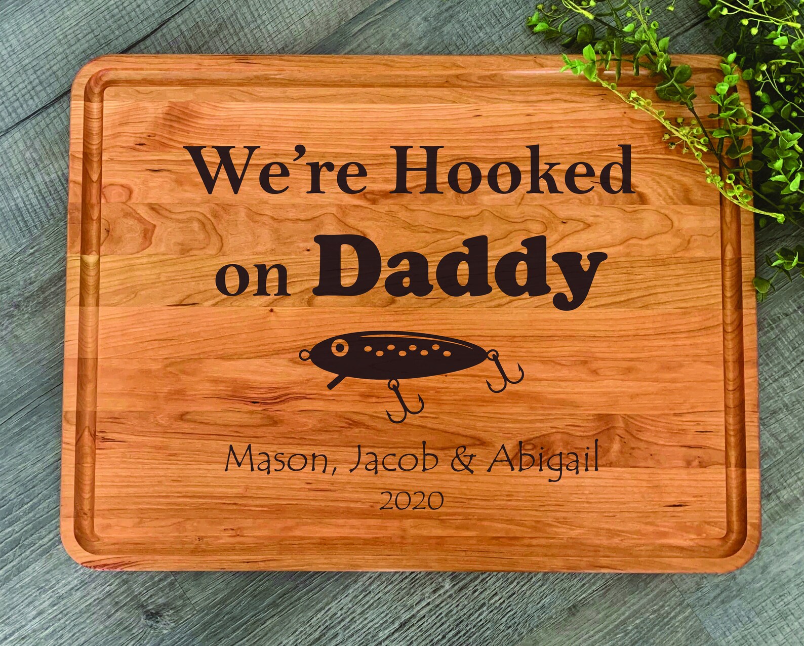 Fishing Father's Day Gift We're Hooked on Daddy - Etsy