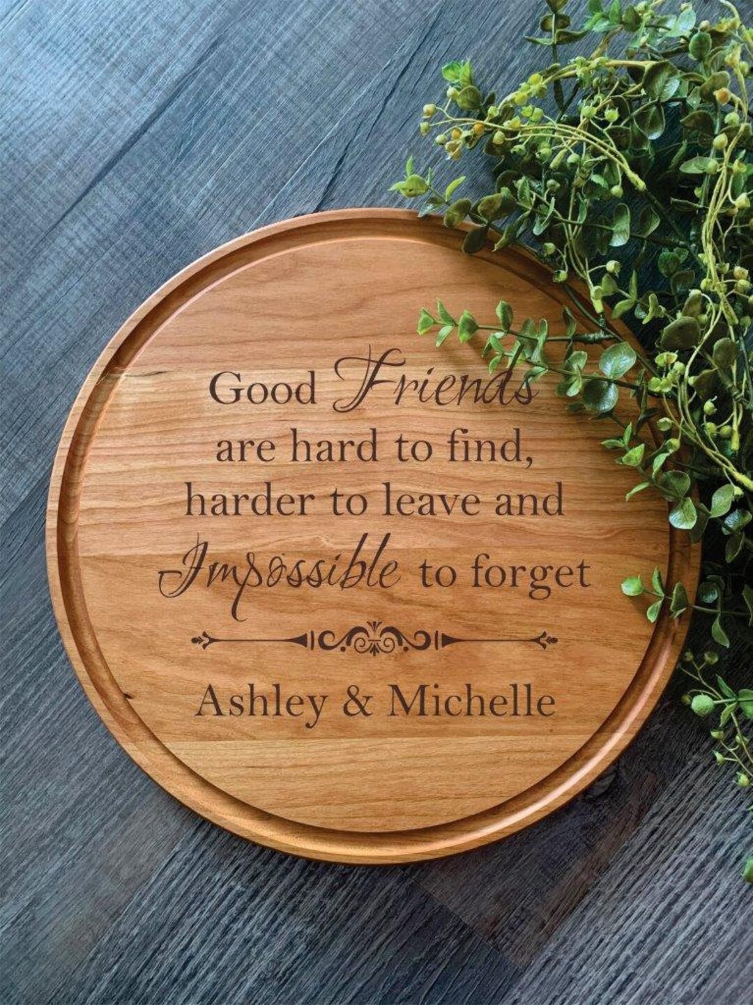 Friendship Quote Cutting Board,personalized,round,laser Engraved,custom ...