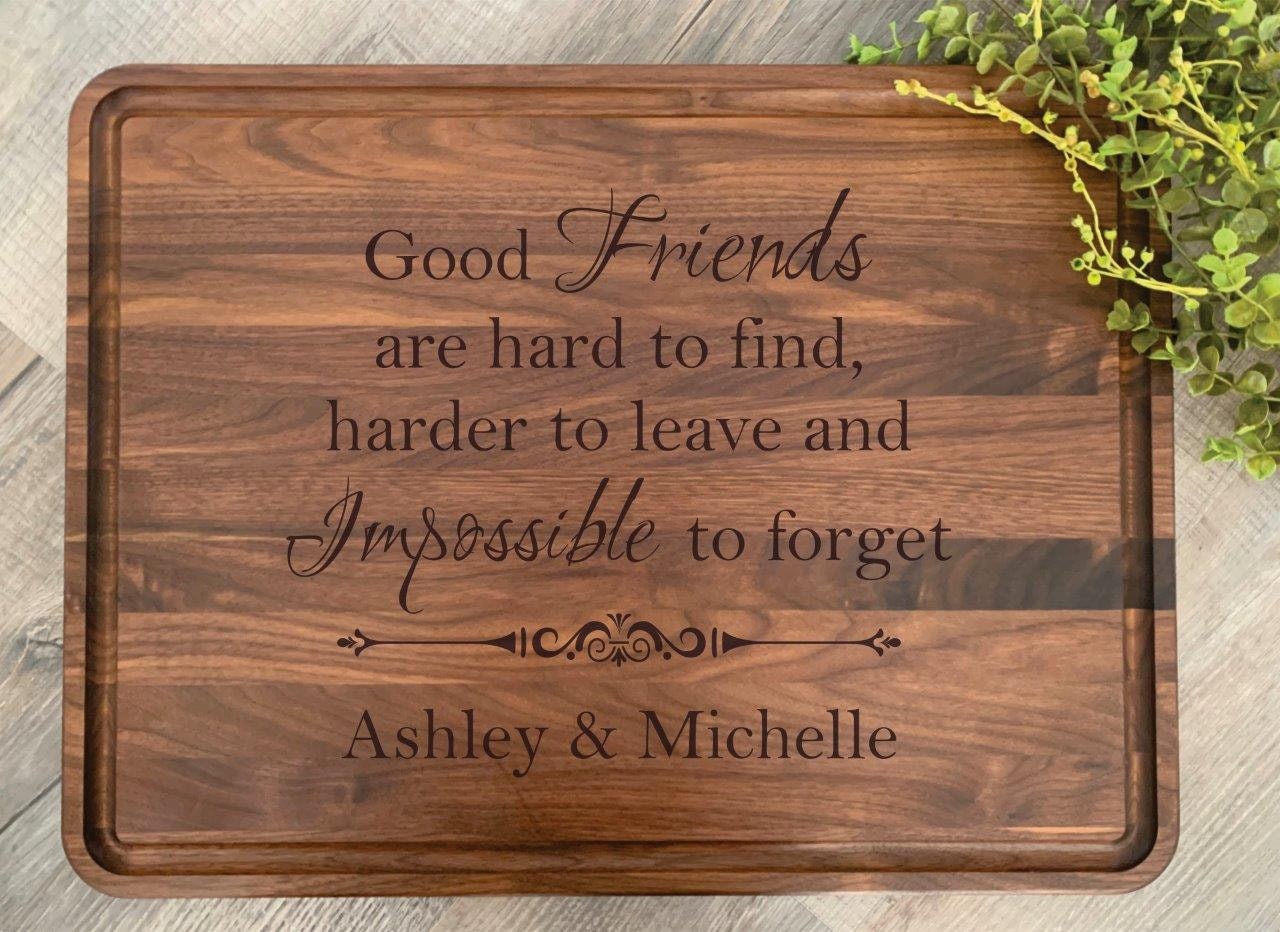 Personalized Friends Cutting Board Good Friends are hard to | Etsy
