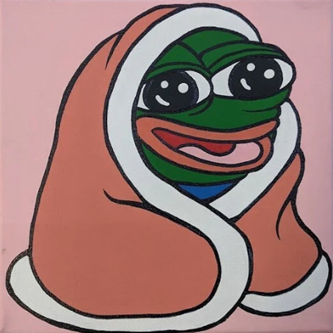 Painting on Canvas - Pepe Cozy Blanket - Etsy