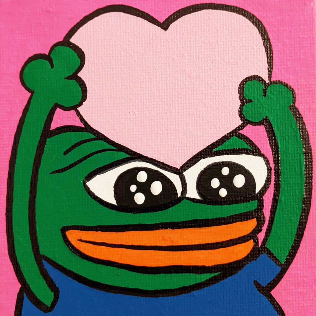 Painting on Canvas - Pepe Hypers Heart - Etsy