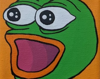 Painting on Canvas Pepe Love Holding Hands - Etsy