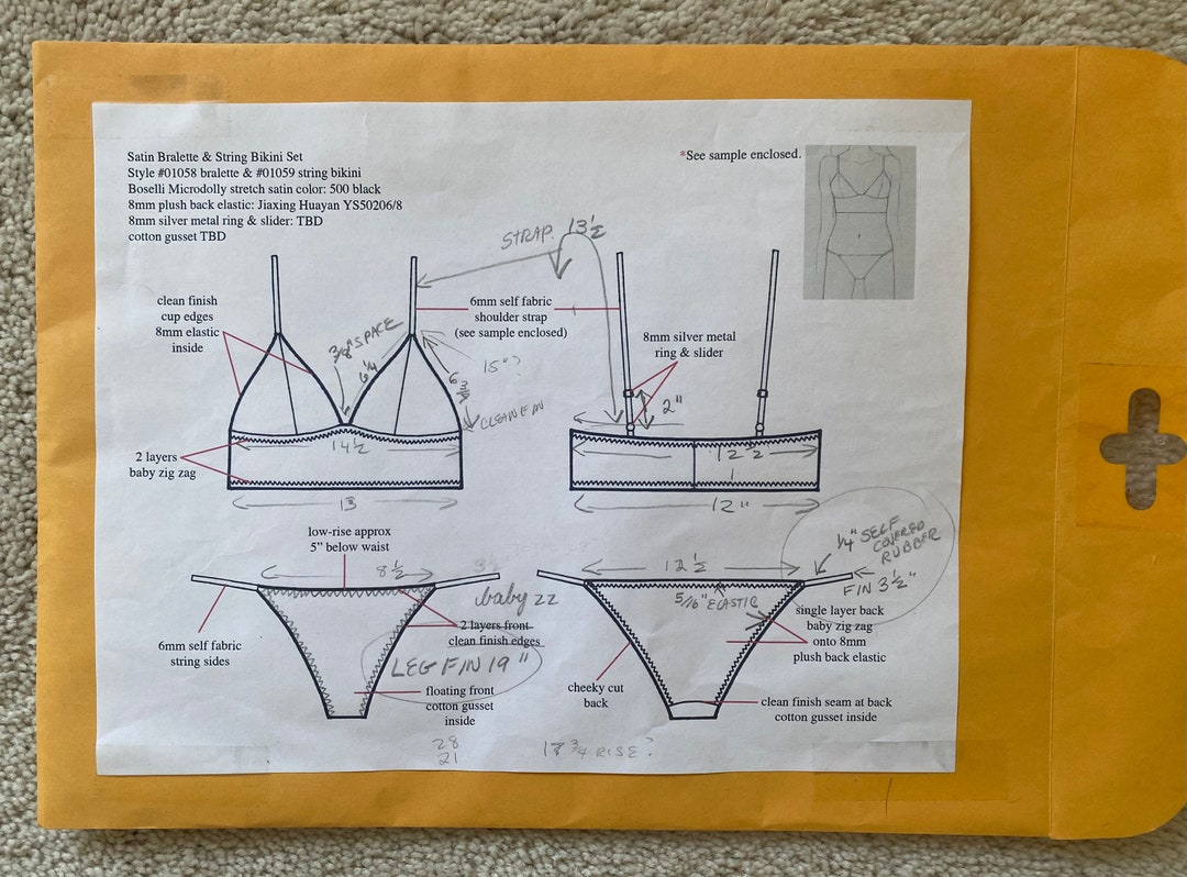 Set of 2 Triangle Bra String Bikini Sewing Patterns With - Etsy
