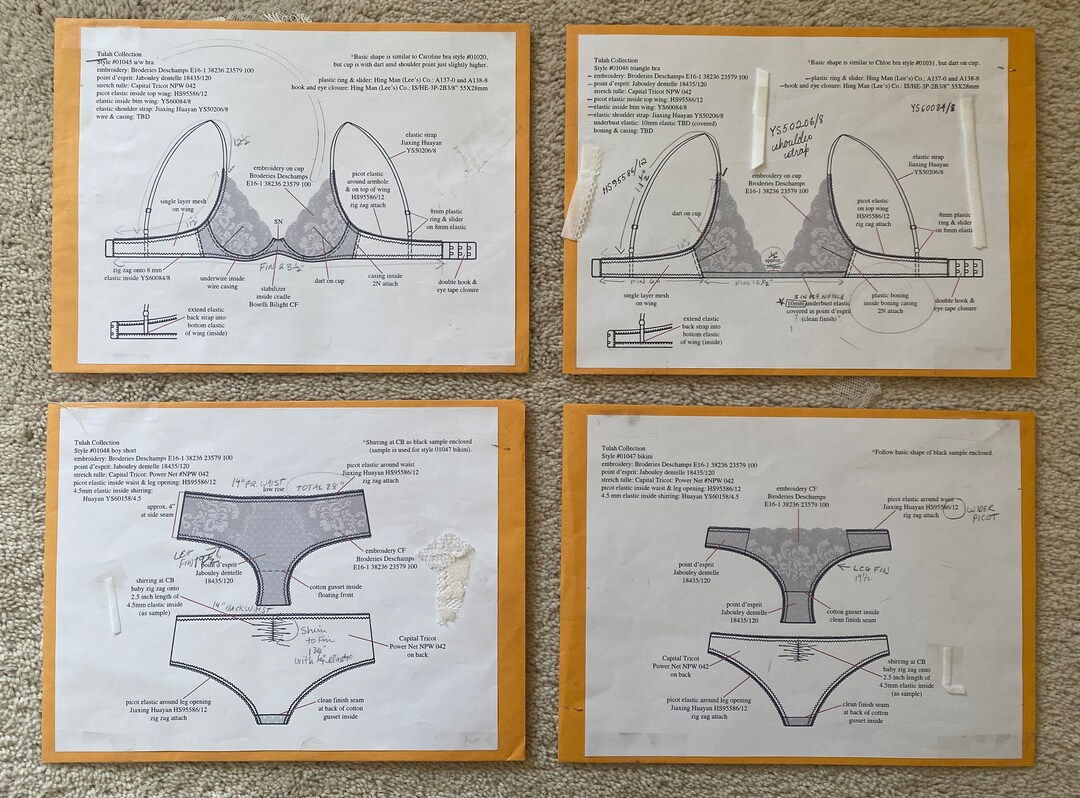 Set of 4 Bra Underwear Sewing Patterns Original - Etsy