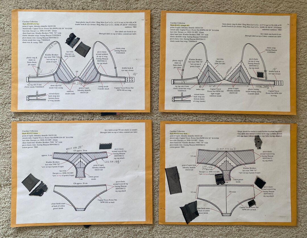 Set of 4 Bra Underwear Sewing Patterns Original - Etsy