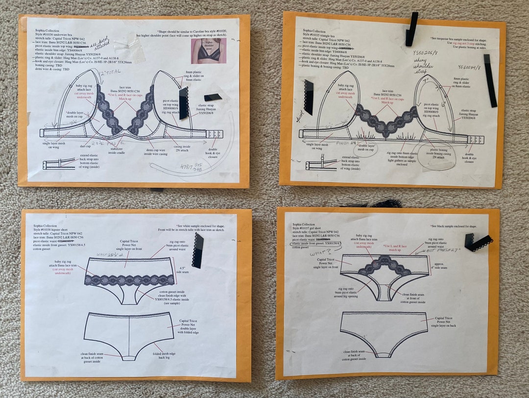Set of 4 Bra Underwear Sewing Patterns Original - Etsy
