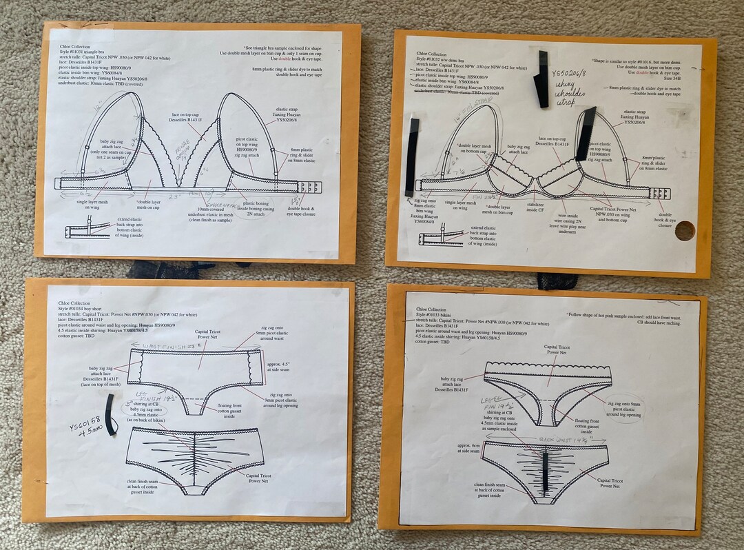 Set of 4 Bra Underwear Sewing Patterns Original - Etsy