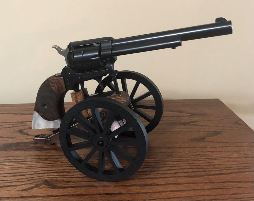 Cowboy Action 6 Shot Revolver Hand Cannon Display Stand With 4.5 ...