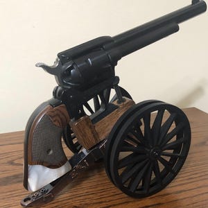 Cowboy Action 6 Shot Revolver Hand Cannon Display Stand With 4.5 ...