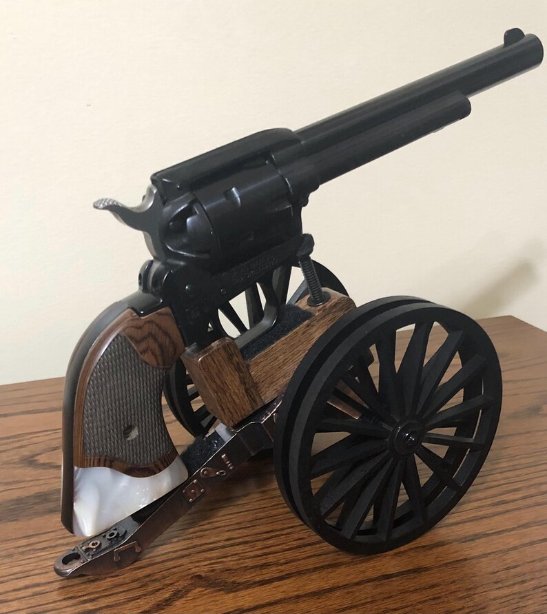 Cowboy Action 6 Shot Revolver Hand Cannon Display Stand With 4.5 ...