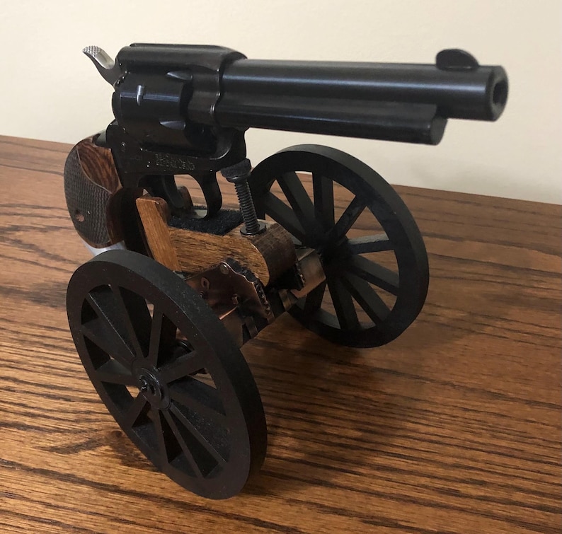Cowboy Action 6 Shot Revolver Hand Cannon Display Stand With 4.5 ...