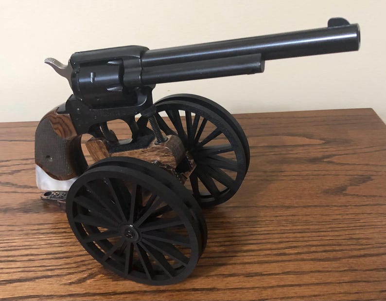Cowboy Action 6 Shot Revolver Hand Cannon Display Stand With 4.5 ...