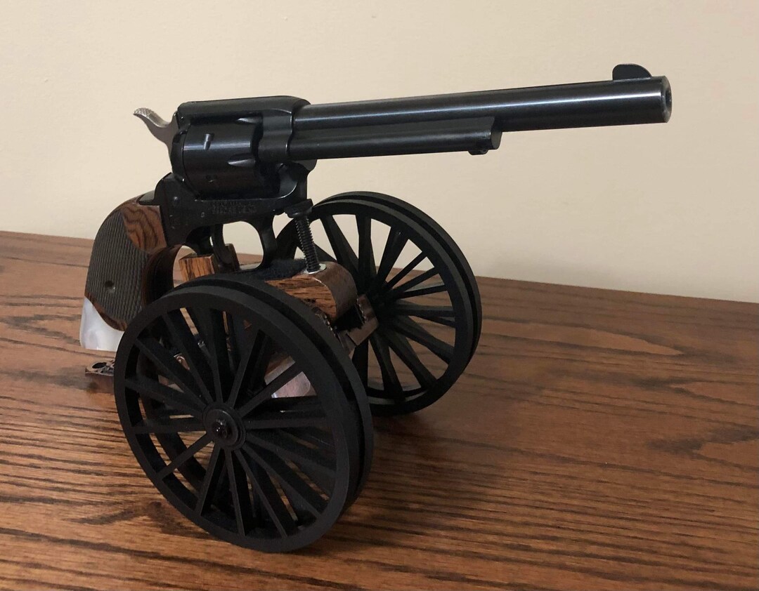 Cowboy Action 6 Shot Revolver Hand Cannon Display Stand With 4.5 ...