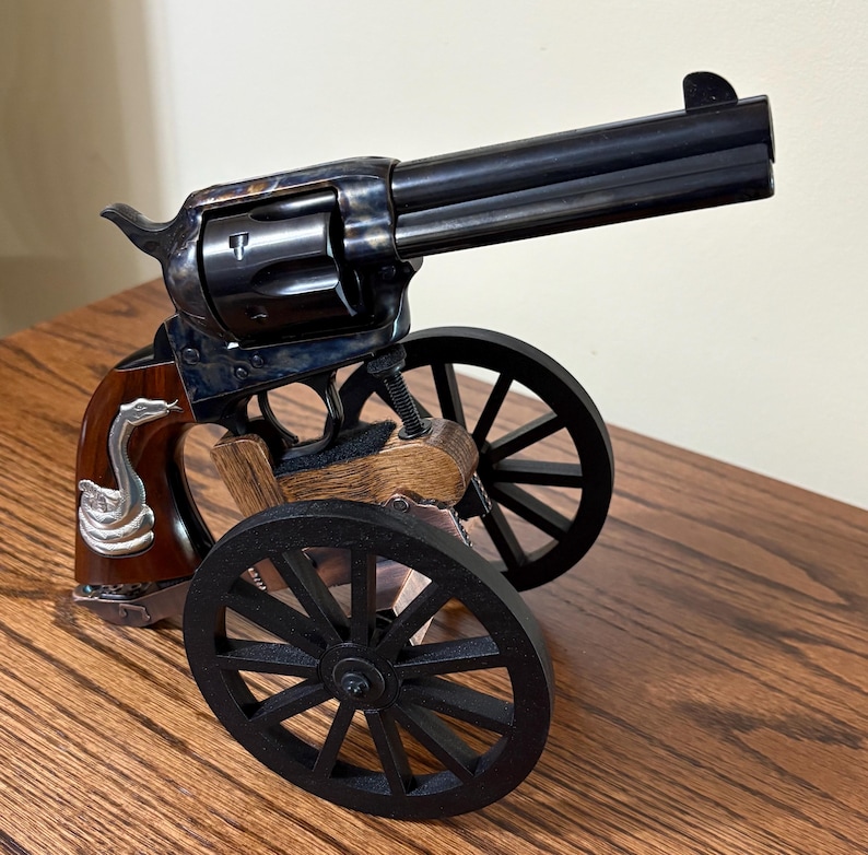 Cowboy Action 6 Shot Revolver Hand Cannon Display Stand With 4.5 ...