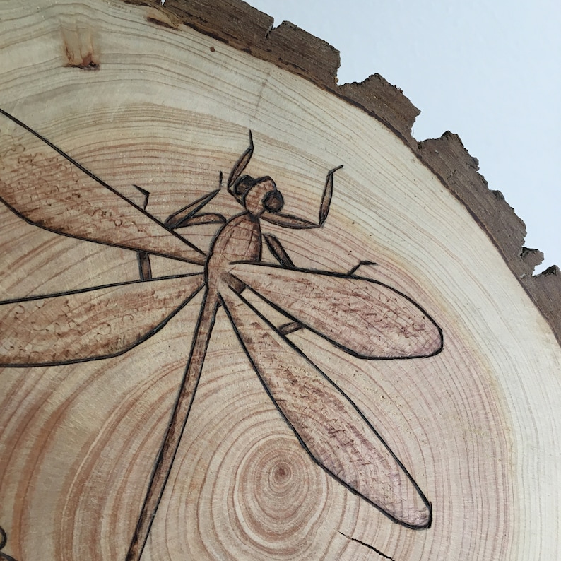 Dragonflies Pyrography Wood Burn Art Nature Wall Art - Etsy