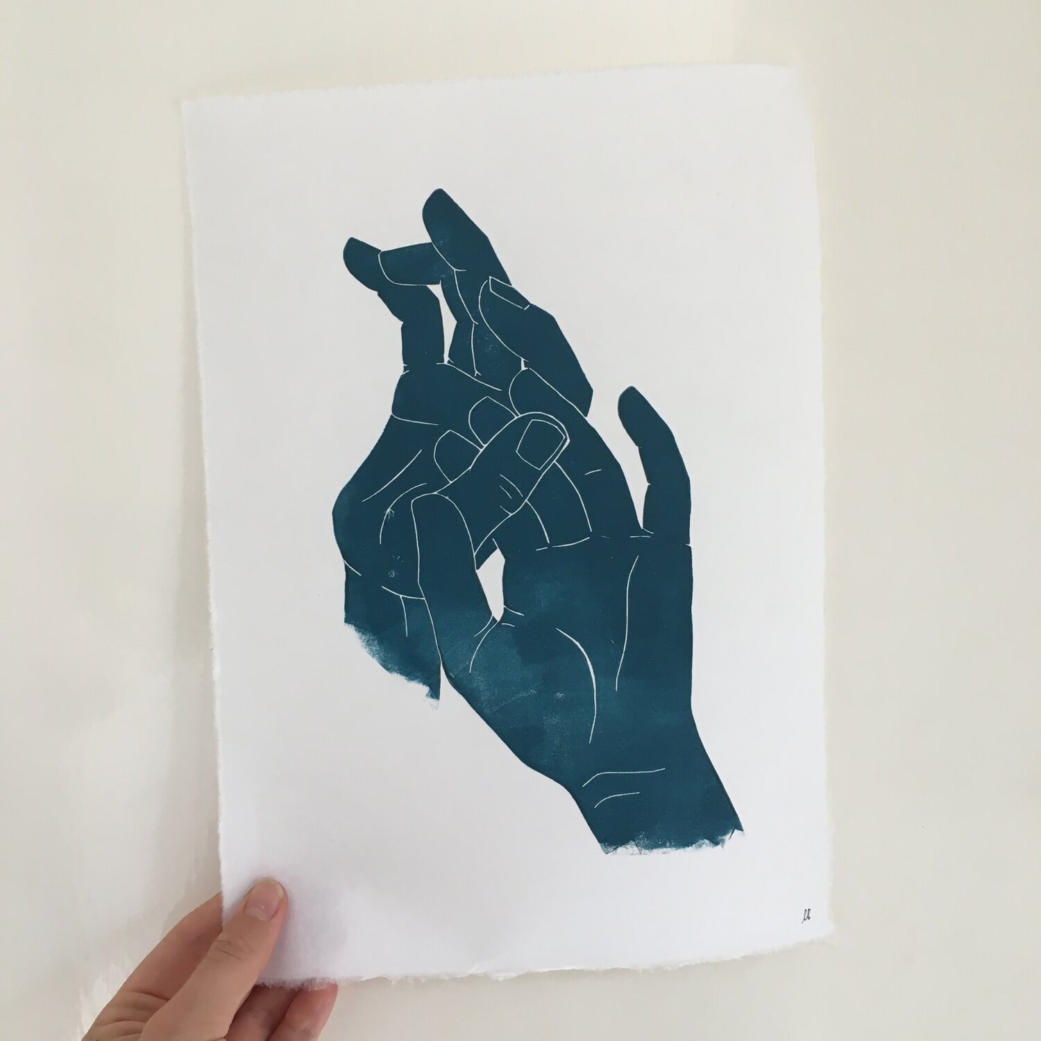 Self Linocut | Lino Print | Hands | Human Connection | Love ...