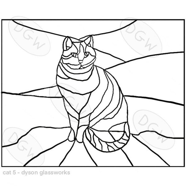 Stained Glass Cat Patterns - Etsy